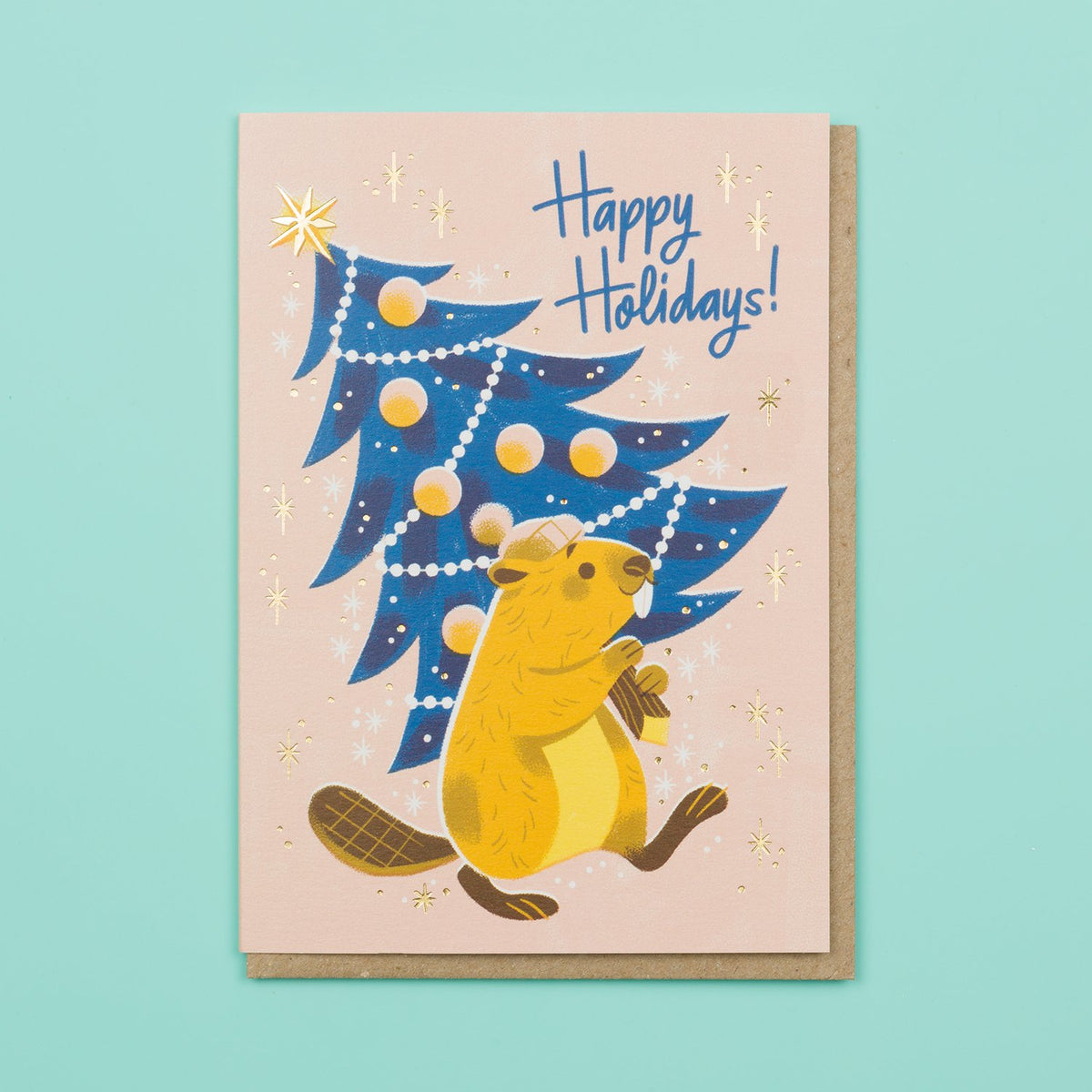 Happy Holidays Beaver Greetings Card | Beaver Christmas Card – Dollydagger