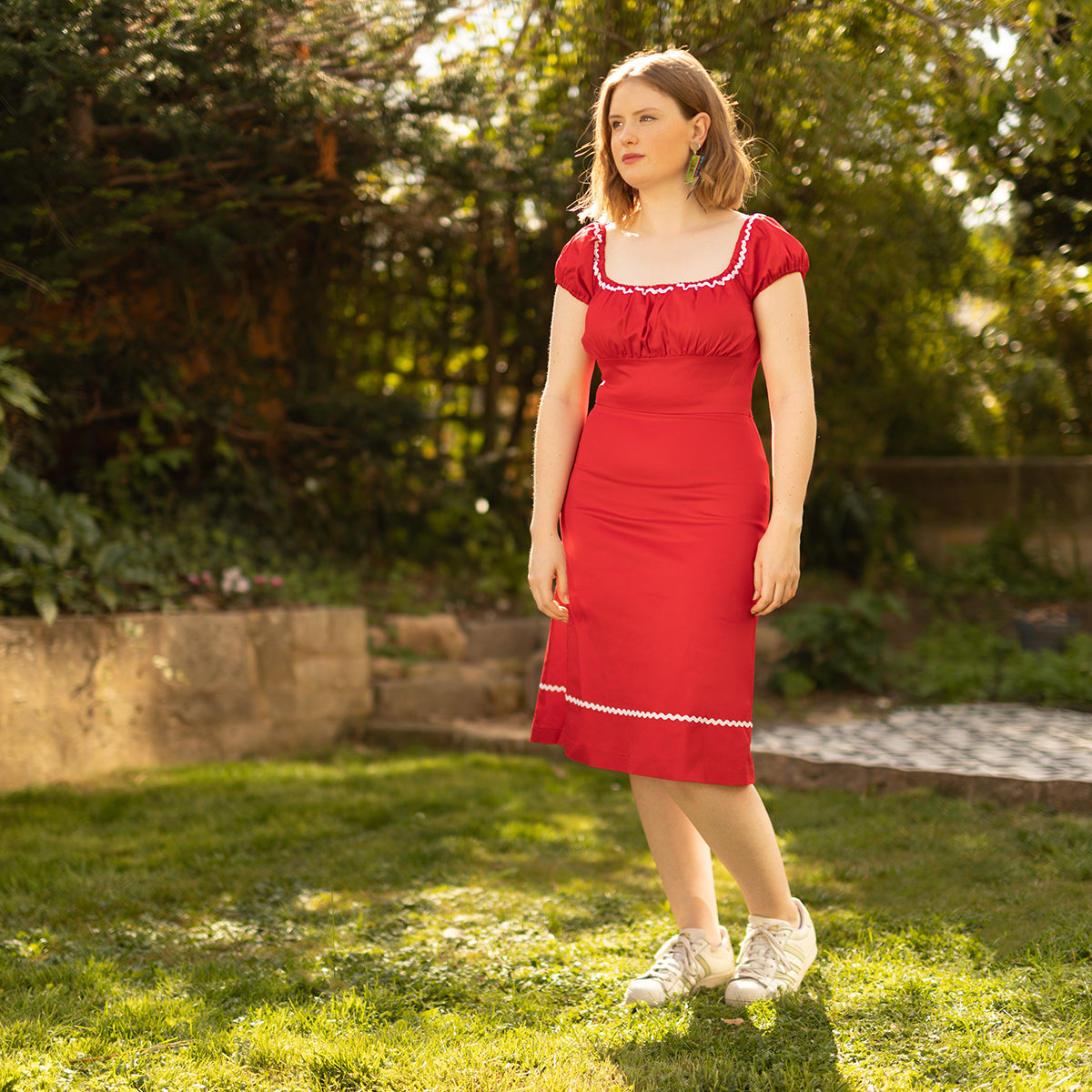 Red Gypsy Dress | Red Stretch Cotton Dress | Red Polly Dress – Dollydagger