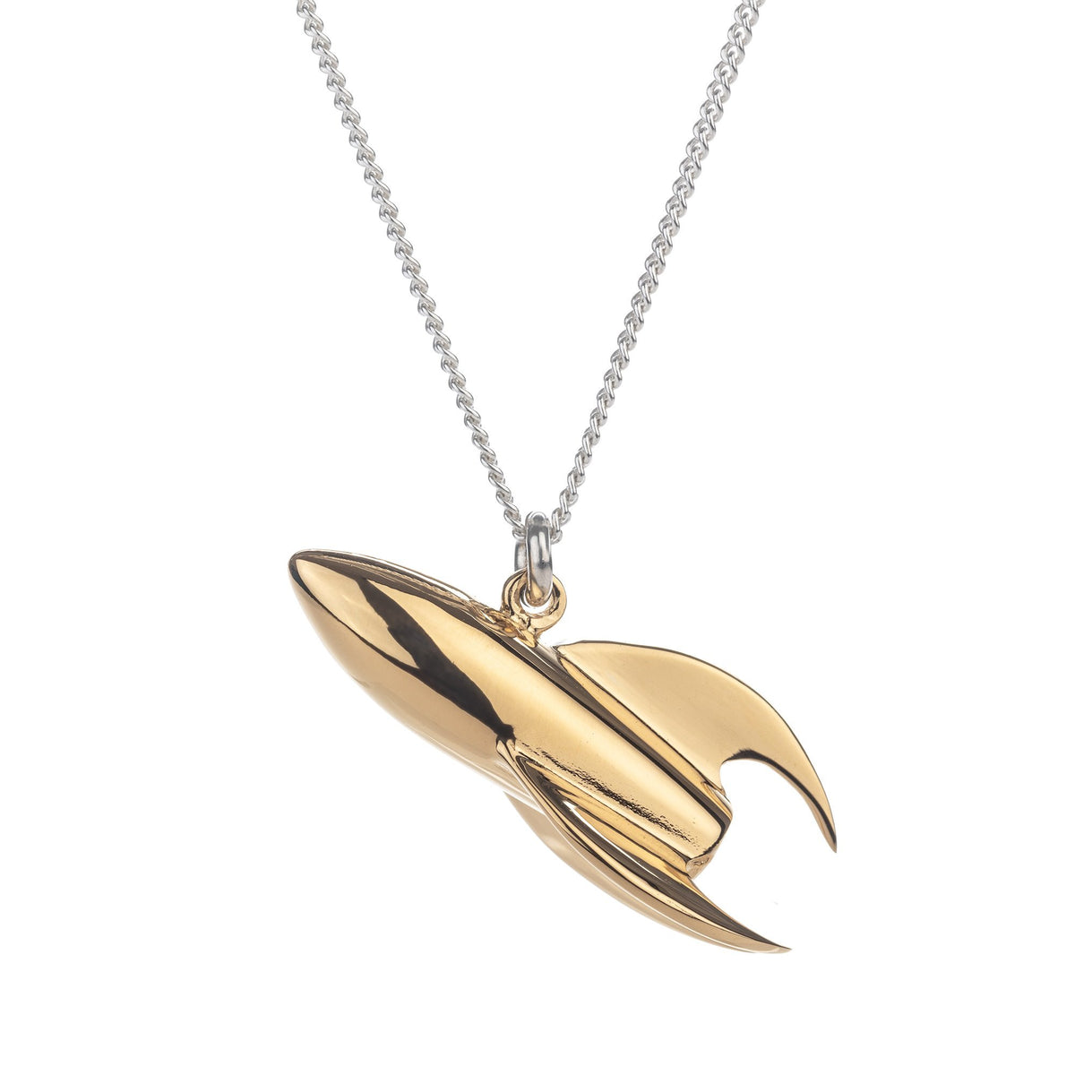 Gold Rocket Necklace | Gold Rocket Ship Pendant | Tina Lilienthal ...