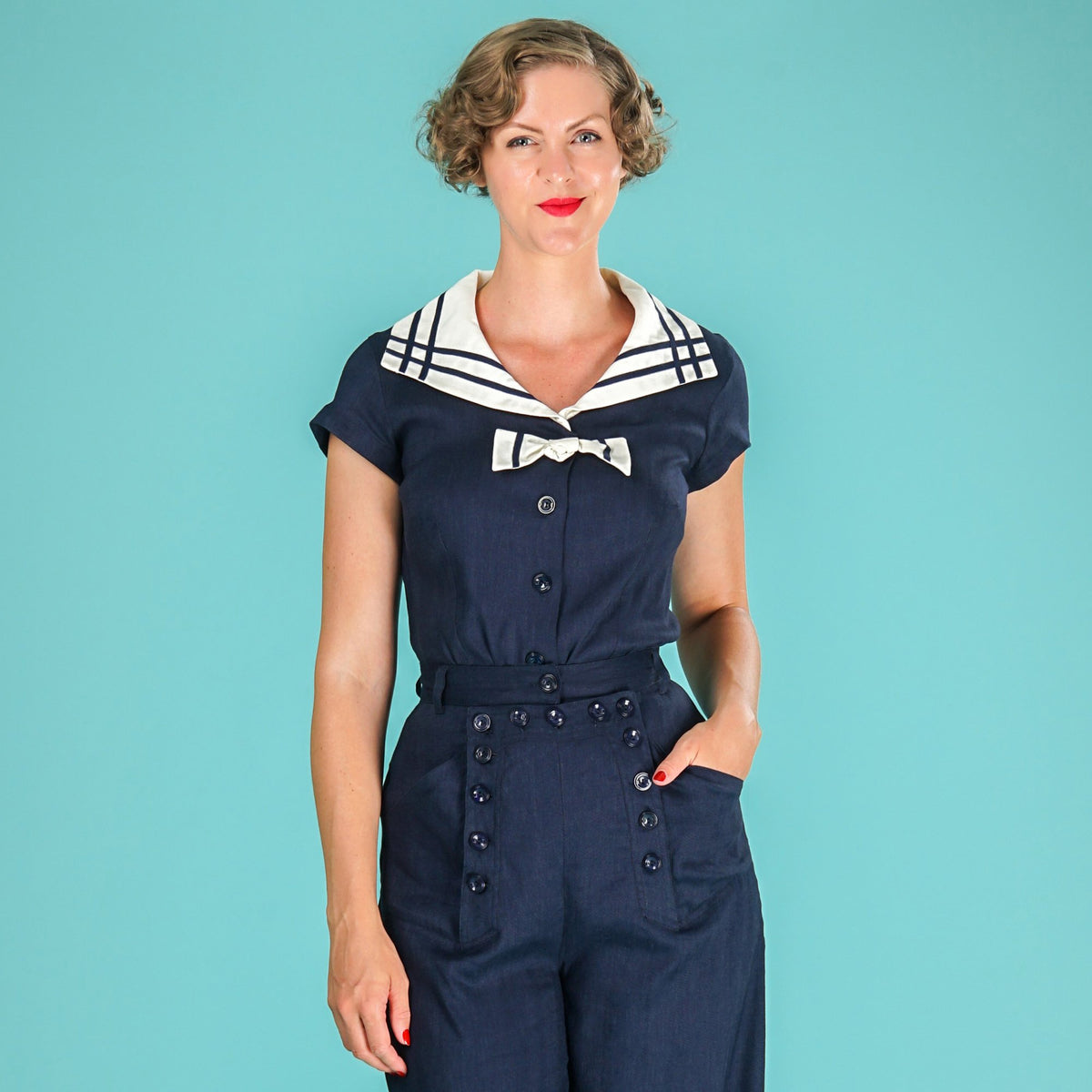 Emmy Design Navy Ship Shape Top | Navy Sailor Top | Nautical Sailor ...